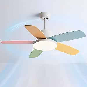 Amazon.com: IBalody Kids Quiet Ceiling Fan with Light 42in Colorful ...