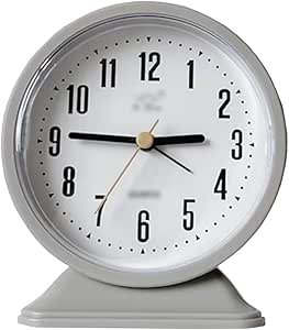 Amazon.com: BRULEA Alarm Clocks Round Silent Alarm Clock Desktop Large ...