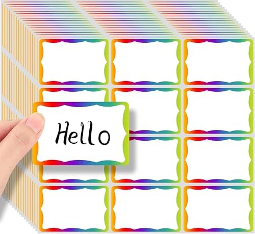 Amazon.com: Colorful Name Tag Labels Stickers, 360 Plain Label Gift for ...