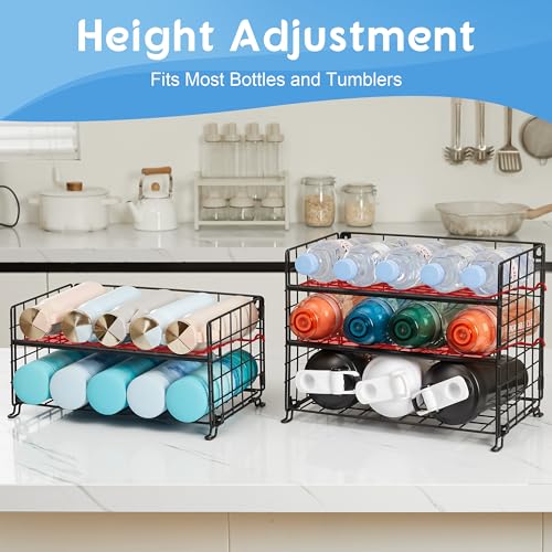 Snapklik.com : Adjustable Water Bottle Organizer, 5-Tier Wall-Mounted ...