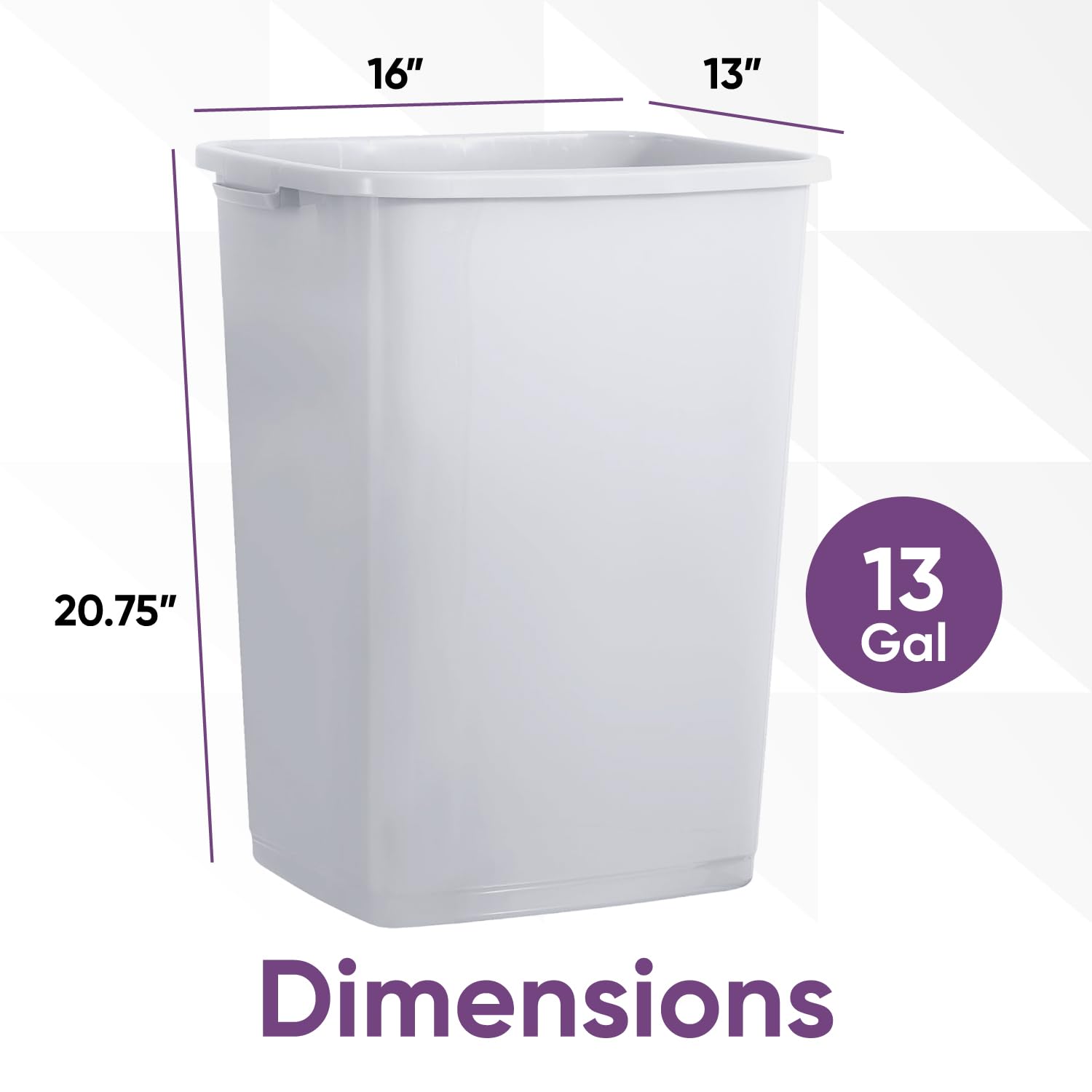 Snapklik.com : Superio Large Kitchen Trash Can 13 Gallon, 52 Qt Waste ...