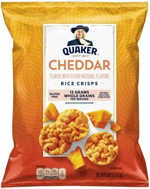 Amazon.com: Quaker Popped, Rice Crisp Snacks, Cheddar Cheese, 6.06 ...