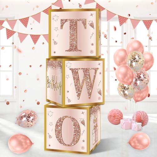 Amazon.com: Guiruiy 3Pcs 2nd Birthday Boxes Decorations for Girls ...