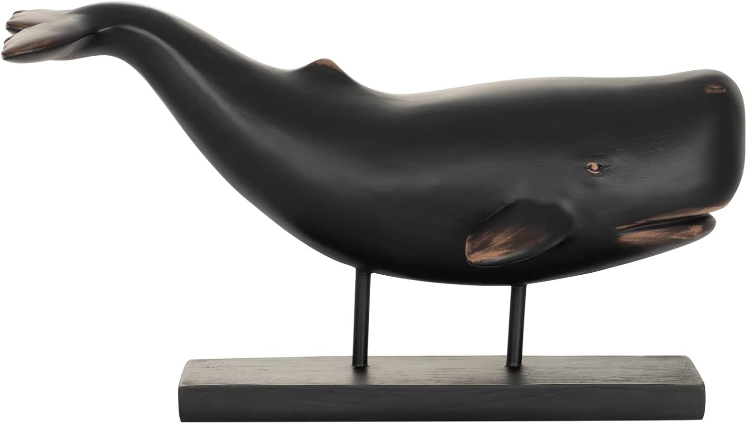 Amazon.com: Torre & Tagus Black Whale on Plinth Coastal Decor Statue ...