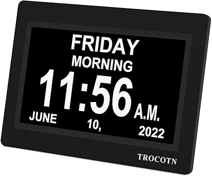 Amazon.com: TROCOTN Dementia Clock Calendar Clock Large Display Alarm ...