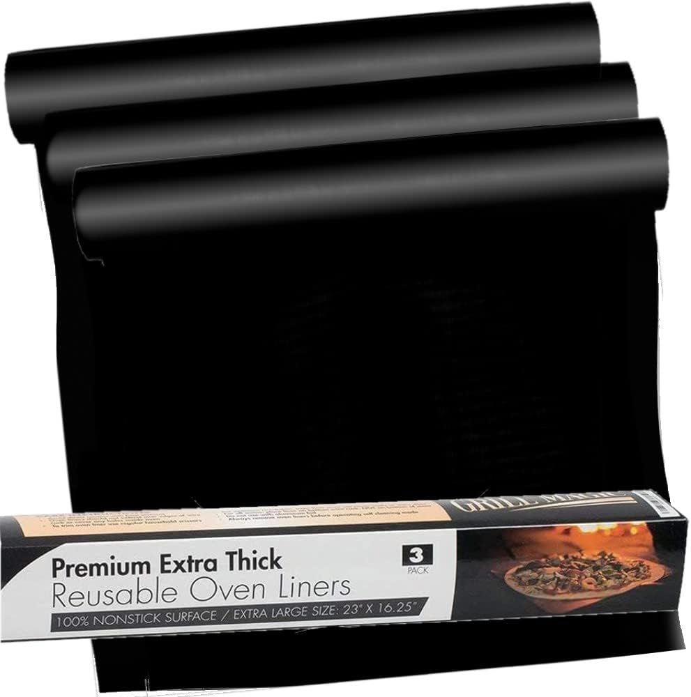 Amazon.com: 3 Pack Non-Stick Heavy Duty Oven Liners Set by Grill Magic ...