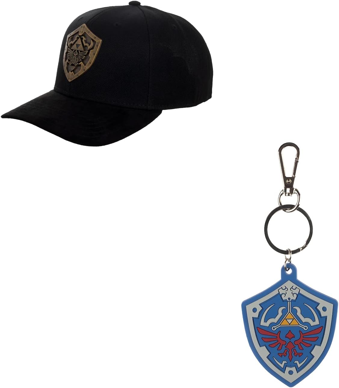 Legend of Zelda Hylian Shield Precurve Snapback Hat & Keychain Combo ...