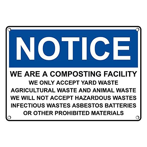 Amazon.com: Weatherproof Plastic OSHA Notice We are A Composting ...