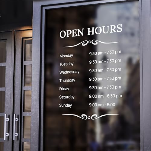Amazon.com: SolowayDecor Customized Business Hour Window Decals ...