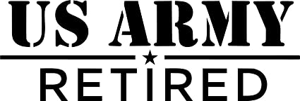Amazon.com - US Army Retired 7" BY 2.5" Black Vinyl Sticker