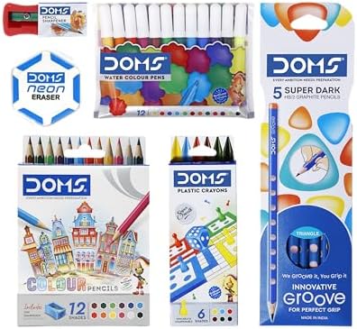 DOMS EXAM Essential KIT, Writing pad, Geometry Box, Pen, Pencil ...