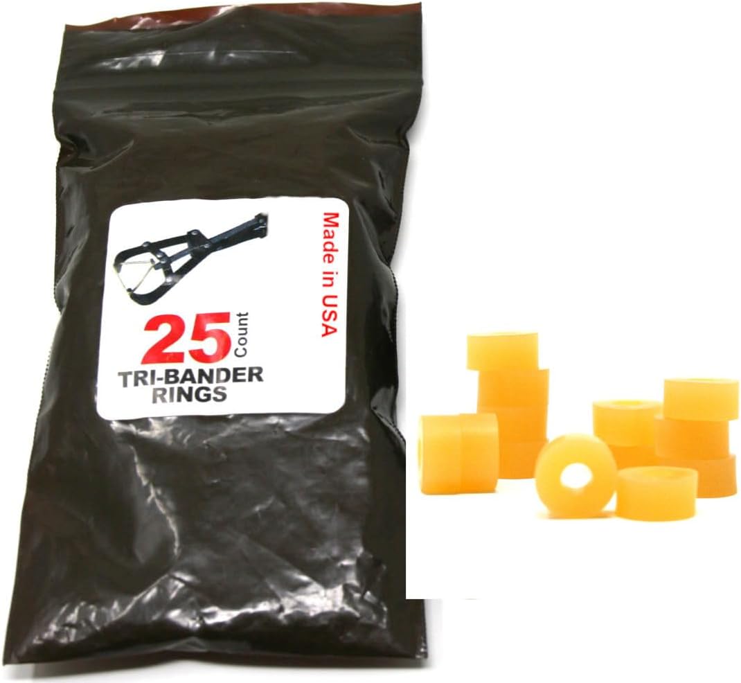 Amazon.com: Castrating Tri Bander Rings 25 Count Yellow Made in USA ...