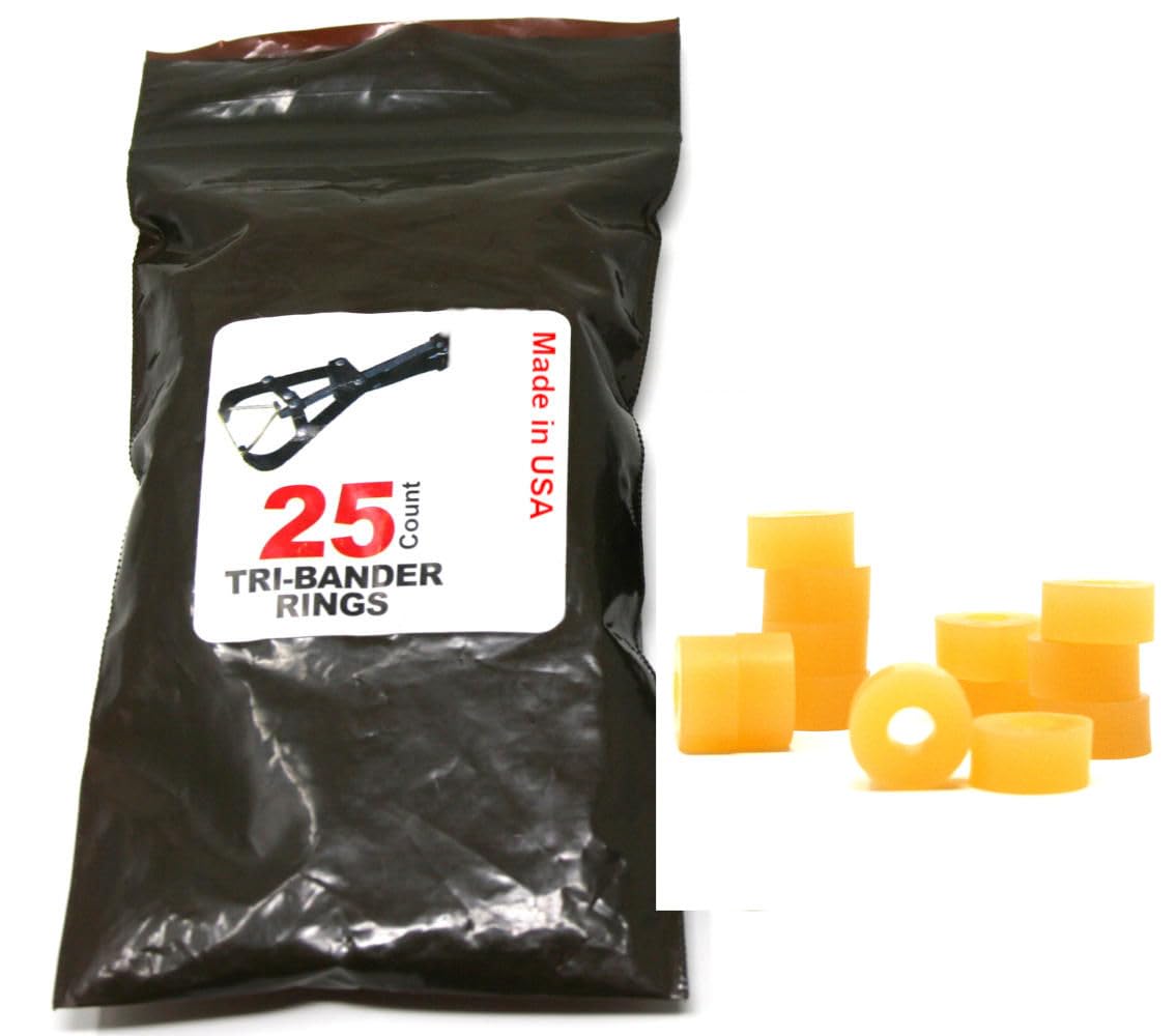 Amazon.com: Castrating Tri Bander Rings 25 Count Yellow Made in USA ...