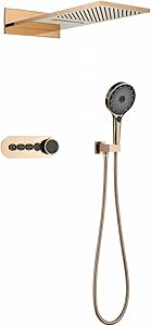 Amazon.com: JMXD Thermostatic Rainfall Shower System with LED Digital ...