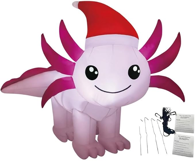 Amazon.com: Axolotl 4 Foot Christmas Inflatable LED Holiday Outdoor ...
