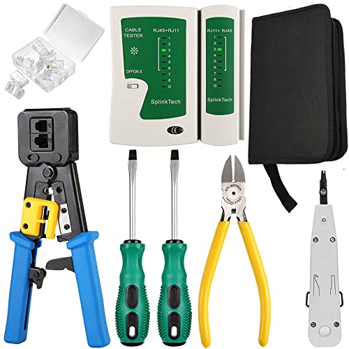 Solsop Pass Through RJ45 Crimp Tool, Cat6 RJ45 Crimper Network Tool Kit ...
