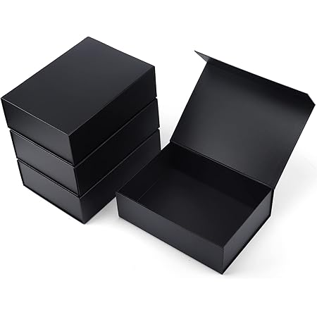 Amazon.com: 5 Pack Black Hard Gift Box with Magnetic Closure Lid 5.5"x7 ...