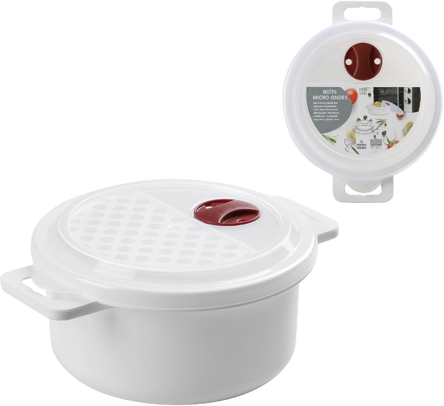 Urban Living Microwave Containers with Vented Lids Round Food Bowls ...