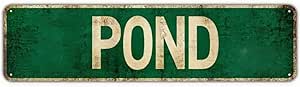 Amazon.com: Pond Vintage Tin Sign Retro Metal Wall Decor Rustic ...