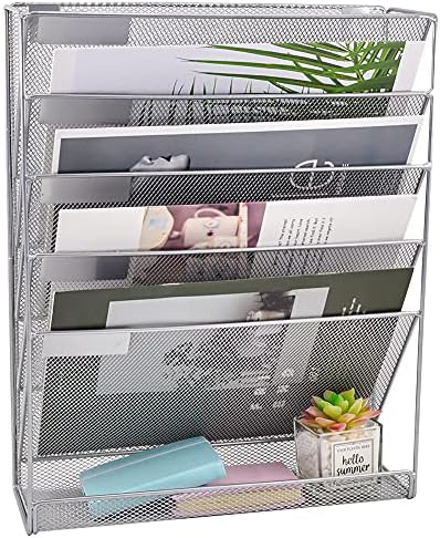Amazon.com : EASEPRES Desk File Organizer Mesh 5-Tier, Hanging Wall ...