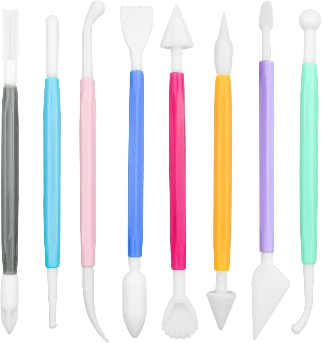 Amazon.com: 8 Pieces Plastic Clay Modeling Tools Set Ceramic Tool Kit ...