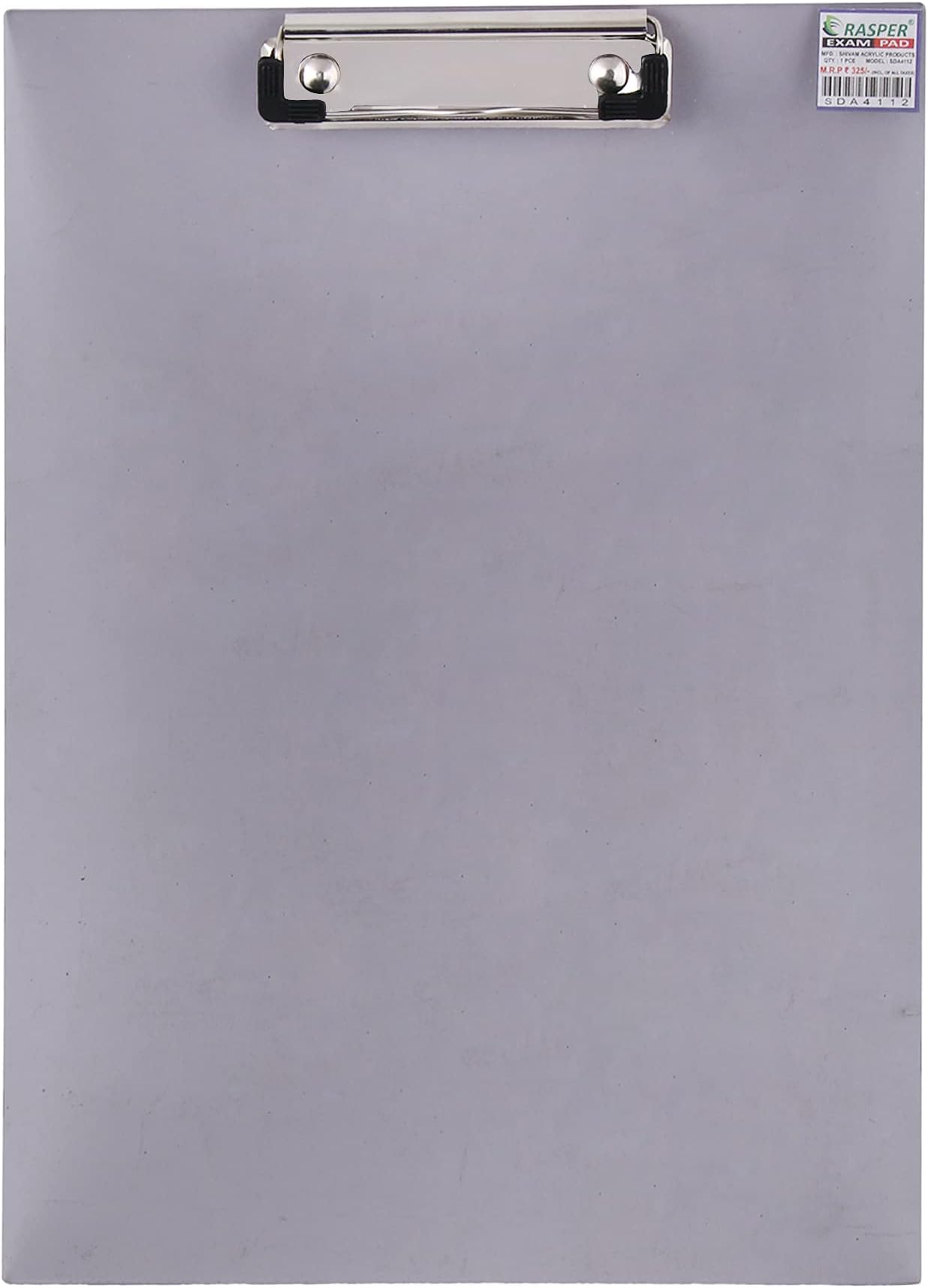 Rasper Smoke Black Acrylic Clip Board Exam Pad for School & Office ...
