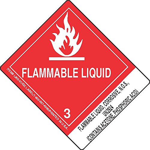 GC Labels-L309P3066, Flammable Liquid, Corrosive, N.O.S., UN2924 ...