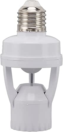 Motion Sensor Light Socket, PIR Motion E27 Screw Bulb Adapter Motion ...
