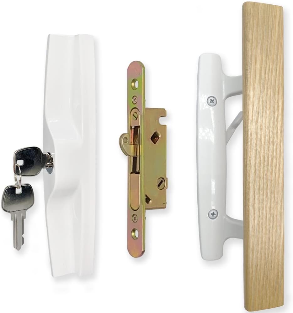 HILLMASTER Sliding Glass Door Handle with Mortise Lock and Key Cylinder ...