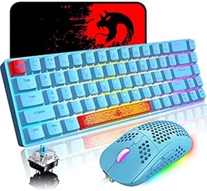 Amazon.com: 60% Gaming Keyboard and Mouse Combo Rainbow LED Backlit ...