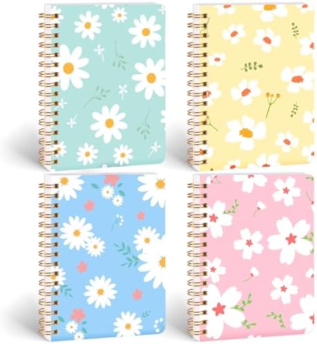 Amazon.com : BOOKNOW 4PCS Mini Spiral Notebooks A6, Small College Ruled ...