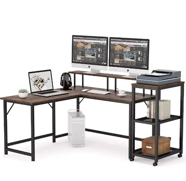 TEKAVO L Shape Multi-Utility Office Table, Computer Desk for Home ...