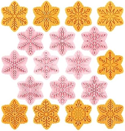 Amazon.com: 9 Patterns of 3D Snowflake Cookie Stamps Set, Food Grade ...