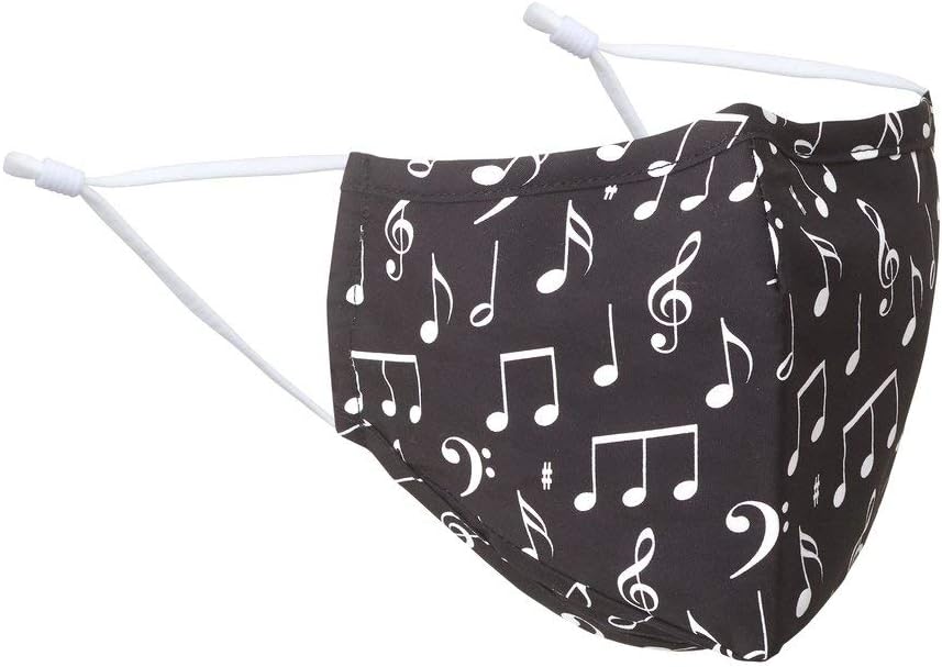 Amazon.com: 100% Cotton Washable Music Notes Face Mask : Clothing ...