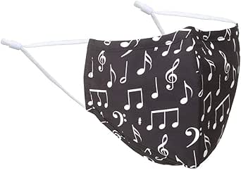 Amazon.com: 100% Cotton Washable Music Notes Face Mask : Clothing ...
