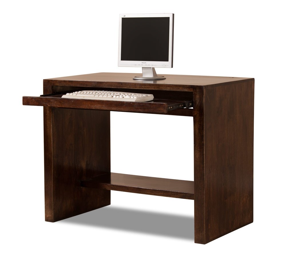 Solid Mango Wood Computer Desk Casa Bella Handcrafted All Wood