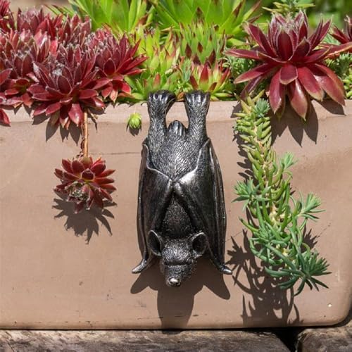PEIQICHU Halloween Bat Plant Pot Hanger Resin Statue Bat Flower Pot ...