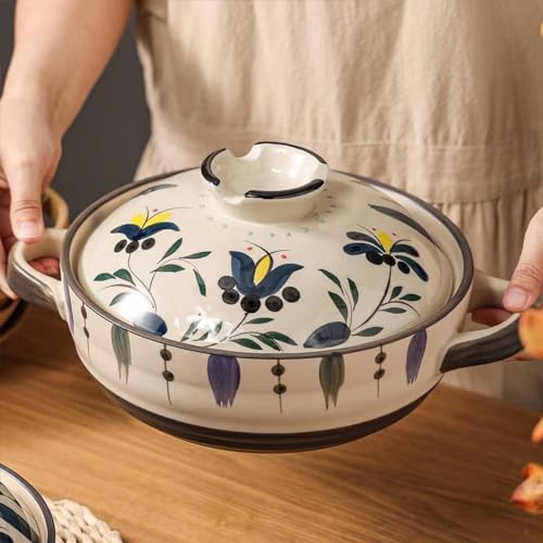 Amazon.com: Ceramic Casserole Dish, Clay Pot, Earthen Pot Cookware with ...