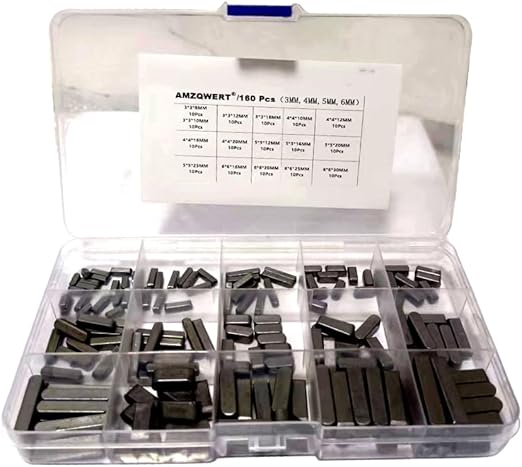 Amazon.com: 160Pcs Round Ended Feather Key,Drive Shaft Parallel Keys ...