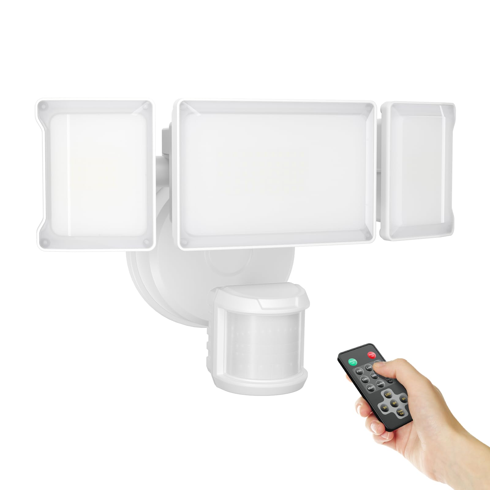 Atfoyer 75W Motion Sensor Security Lights with Remote Control,3 Heads ...
