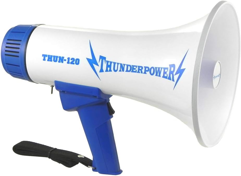 Extra Loud Megaphone - ThunderPower 120 - 15 Watts of Power, Megaphones ...