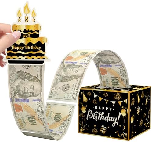 Amazon.com: Birthday Money Box for Cash Gift Pull, Happy Birthday Money ...