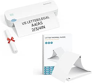 Amazon.com: ByteCintia Portable Printer Kit (White)& US Letter Size ...