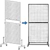 NectaCol 3'x 6' Two-Double Gridwall Panel Display Stand with T-Base ...