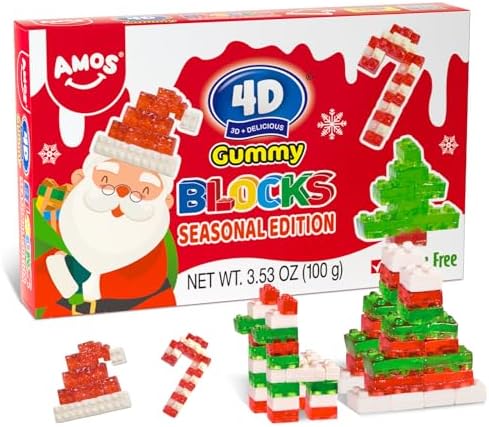 Amazon.com : Amos 4D Christmas Candy Gummy Blocks Seasonal Edition ...