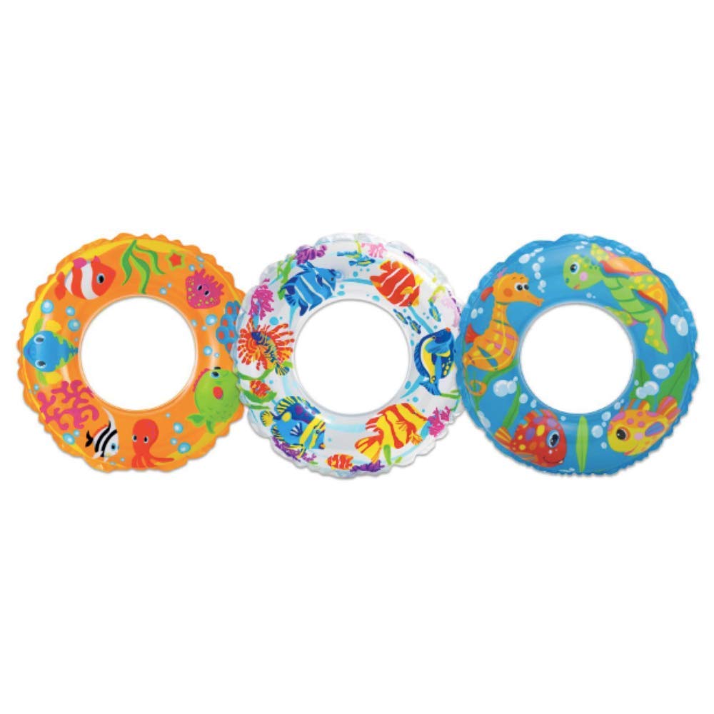 Amazon.com: Intex 59242EP 24" Transparent Swim Ring Assorted Colors ...