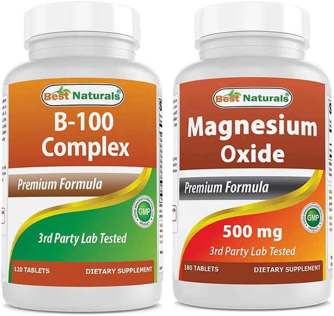 Amazon.com: Best Naturals B-100 Complex & Magnesium Oxide 500 mg ...