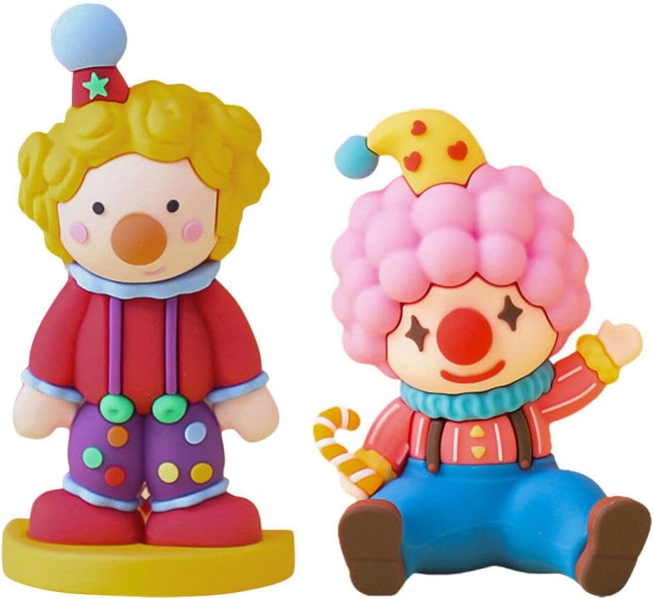 Amazon.com: MAGICLULU Circus Clown Figurines 2pcs Miniature Clown ...