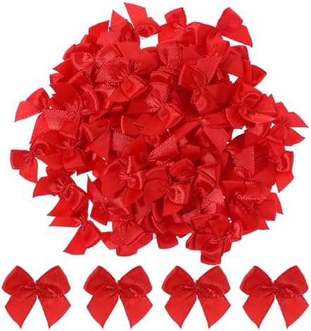 Amazon.com: Twist Tie Bows, Red Satin Ribbon Mini Craft Bows for Treat ...