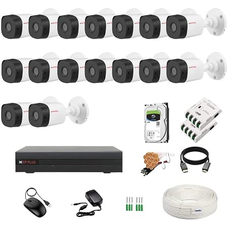Buy HIKVISION Surveillance Kit of 4+12 Bullet and Dome Wired CCTV ...